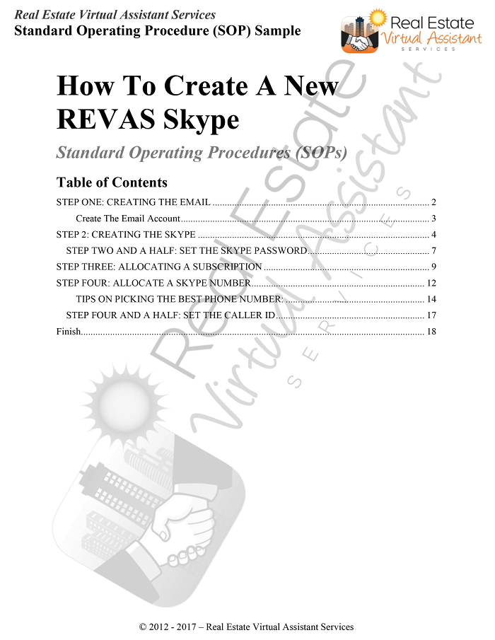 Standard Operating Procedures - Real Estate Virtual Assistant Services ...